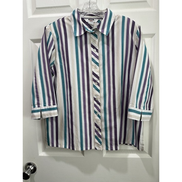 Alia | Tops | Vintage 8s Alia Sport Petite Button Down Shirt Sz 4 ...